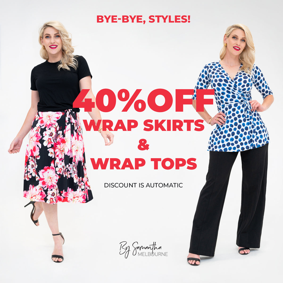 40% OFF Sale Wrap Skirts & Wrap Tops – BY SAMANTHA MELBOURNE