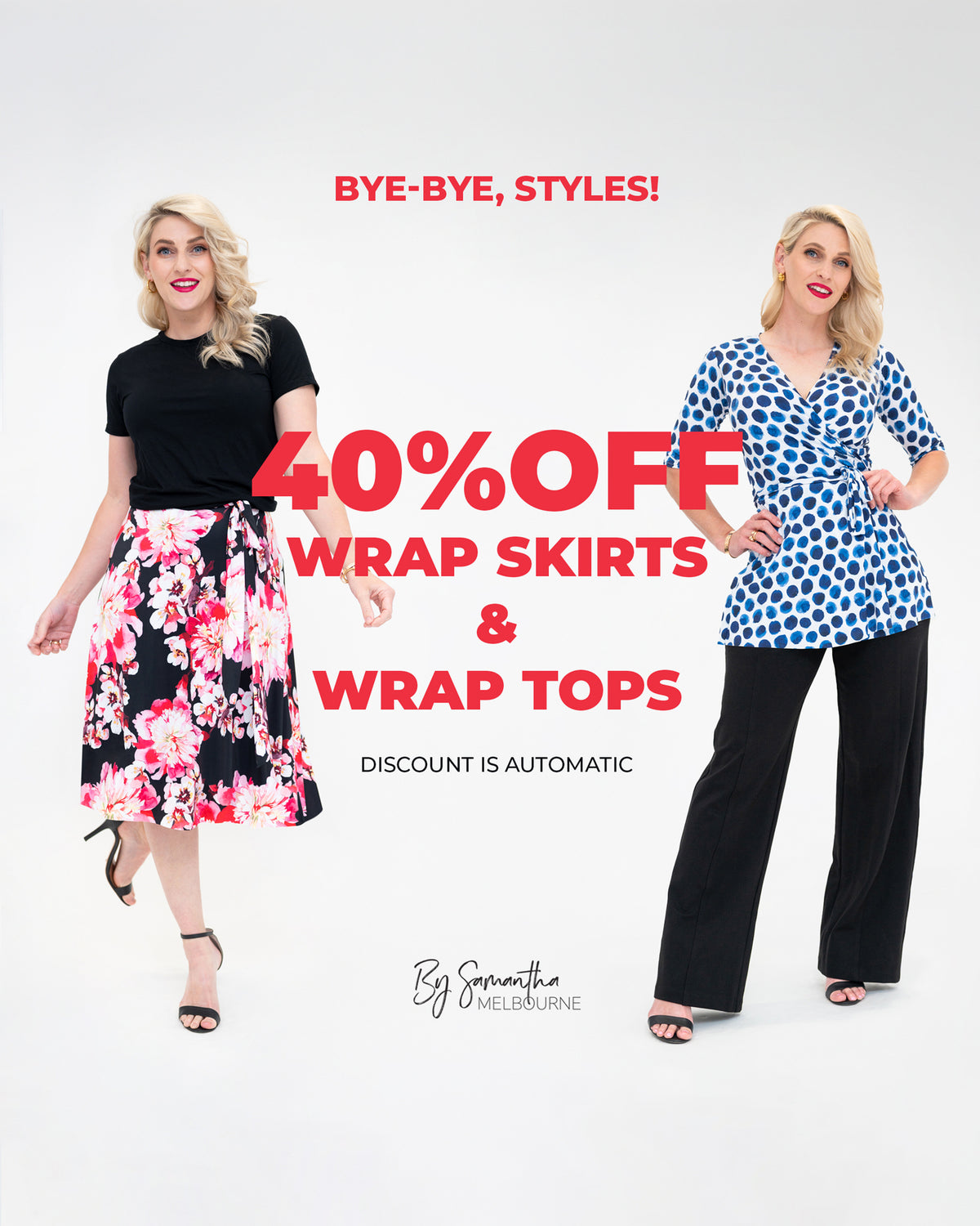 40% OFF Sale Wrap Skirts & Wrap Tops – BY SAMANTHA MELBOURNE